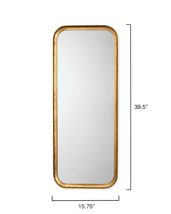 Large Rounded Rectangle Mirror with Gold Leaf Finish - Scenario Home