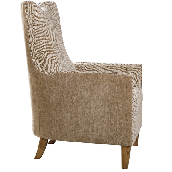 Neutral Zebra Arm Chair - Scenario Home