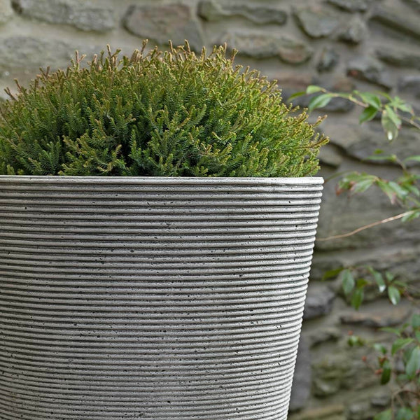Large Cast Stone Taper Planter - Alpine Stone Patina - Scenario Home