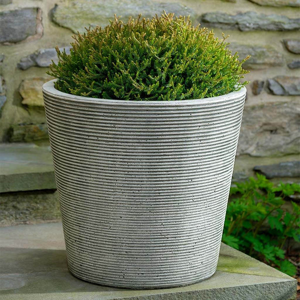 Large Cast Stone Taper Planter - Alpine Stone Patina - Scenario Home