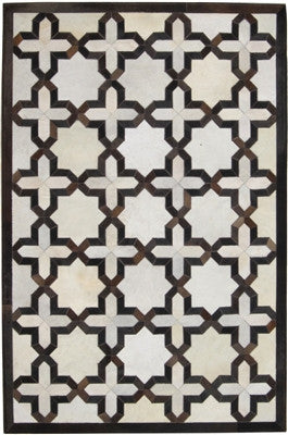 Kaleidoscope Hide Rug - Cream & Brown - Scenario Home